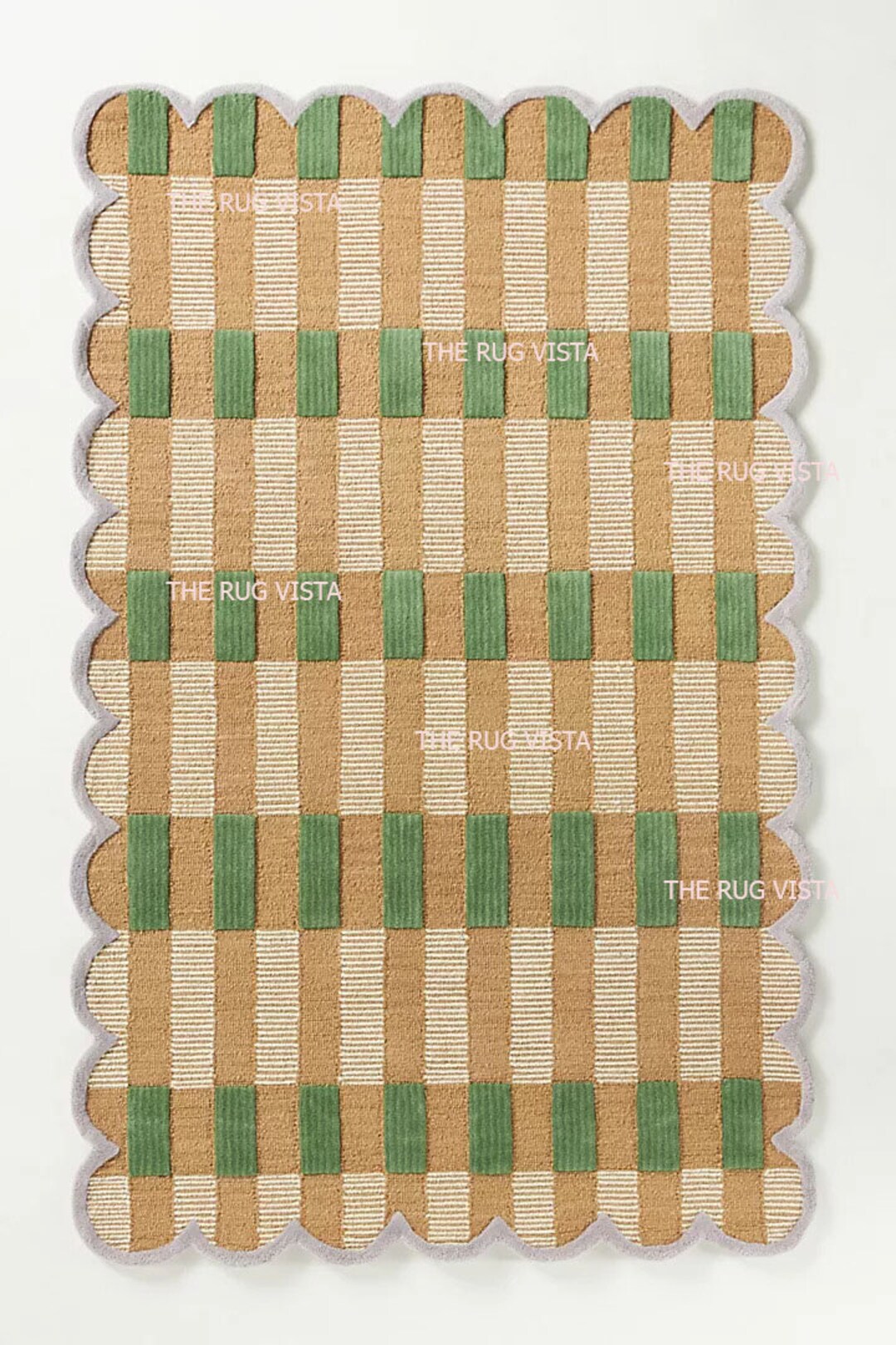 Hand Tufted Rug Tufted Plaid Rug Hand Tuft Tufted Woolen Rug High Low ...