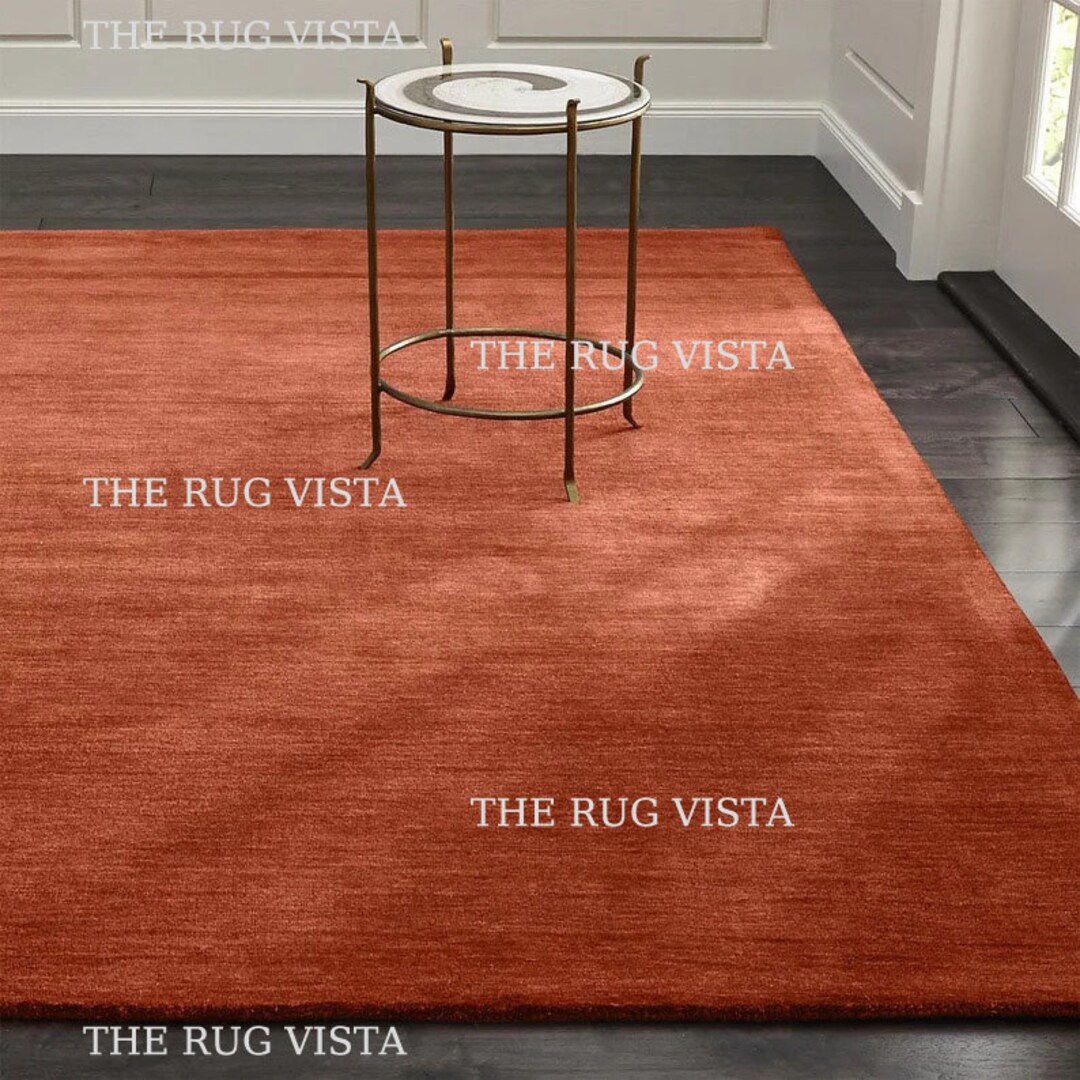 Hand Tufted Rug Solid Colored Baxter Rug Marigold Rug CB Rug Brick Red ...