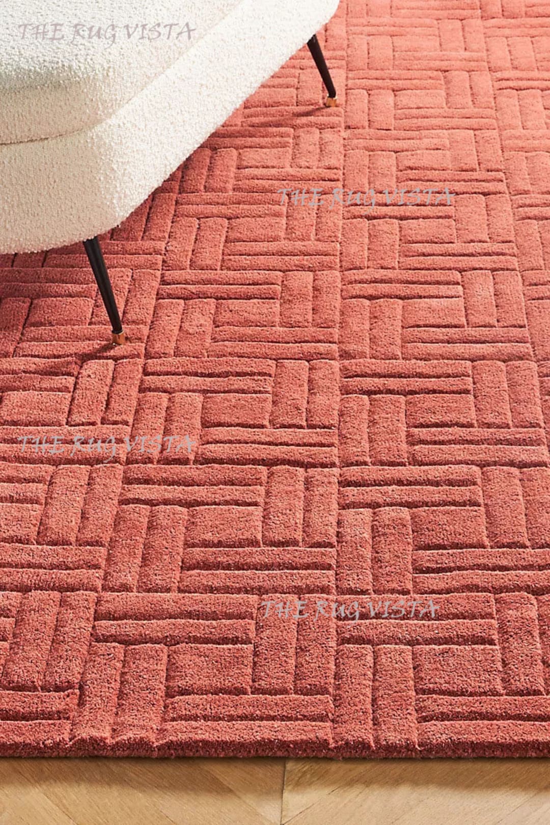 Hand Tufted Rug Solid Colored Brick Red Jensen Rug Hand Tuft Tufted ...