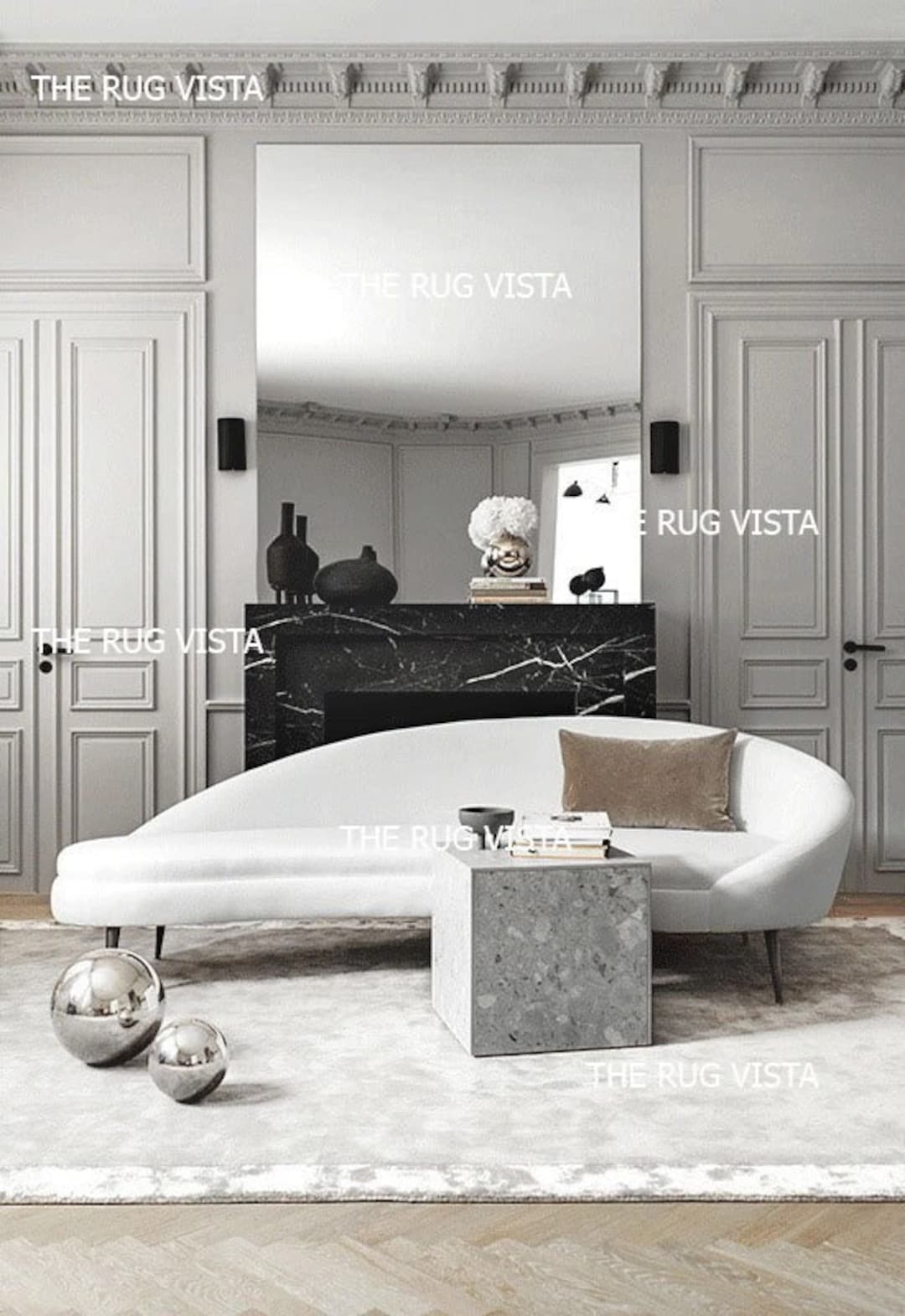 Hand Tufted Rug Wool Border Wool Rug Bone White Solid Rug Hand Tuft 5X8 ...