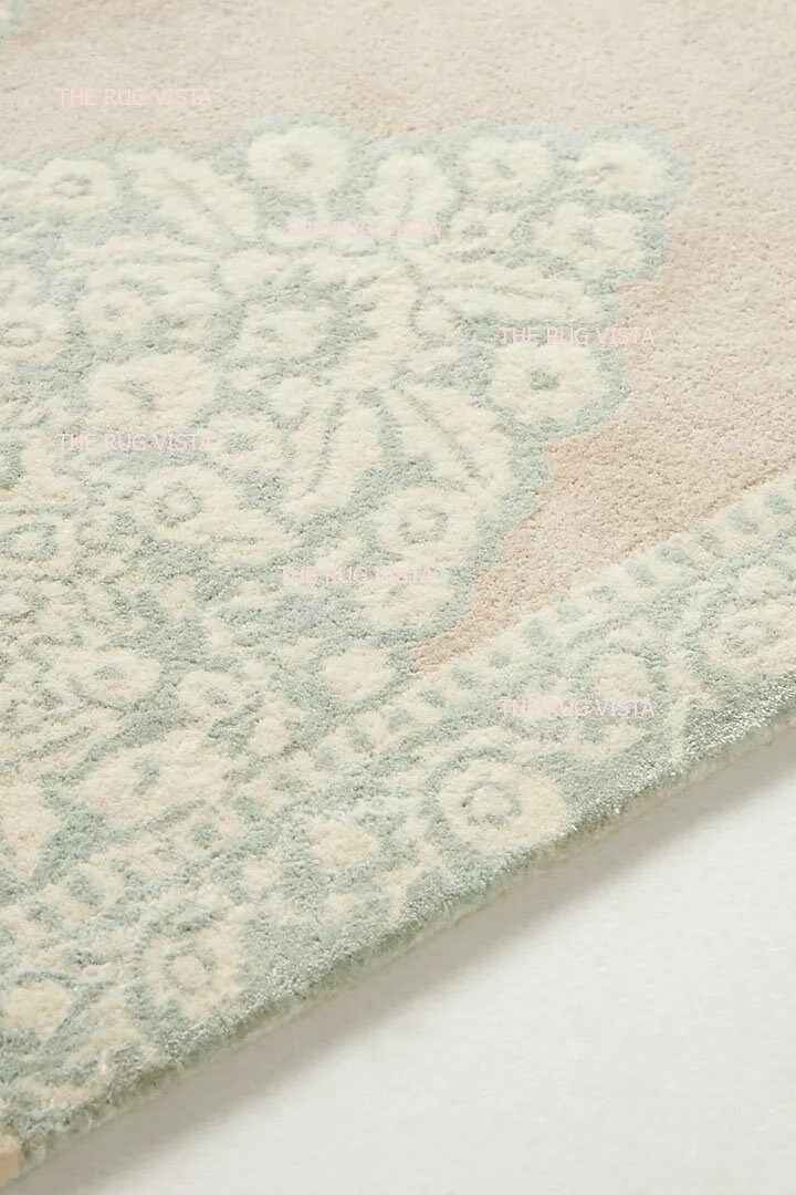 Hand-tufted Tiya Rug Taupe Rug Boarder Floral Rug Hand Tufted Tufted ...