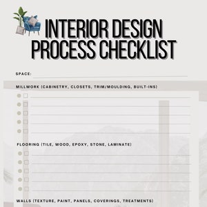 Interior Design Checklist Printable Instant (Download Now) - Etsy