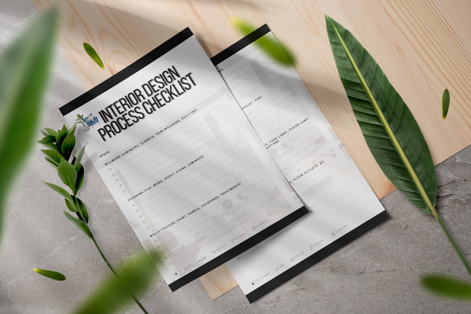 Interior Design Checklist Printable, Instant Download, Printable ...