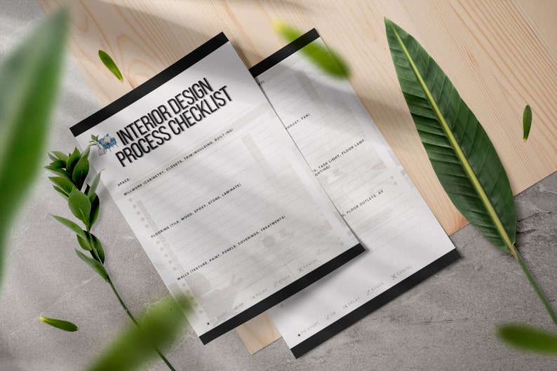 Interior Design Checklist Printable, Instant Download, Printable ...