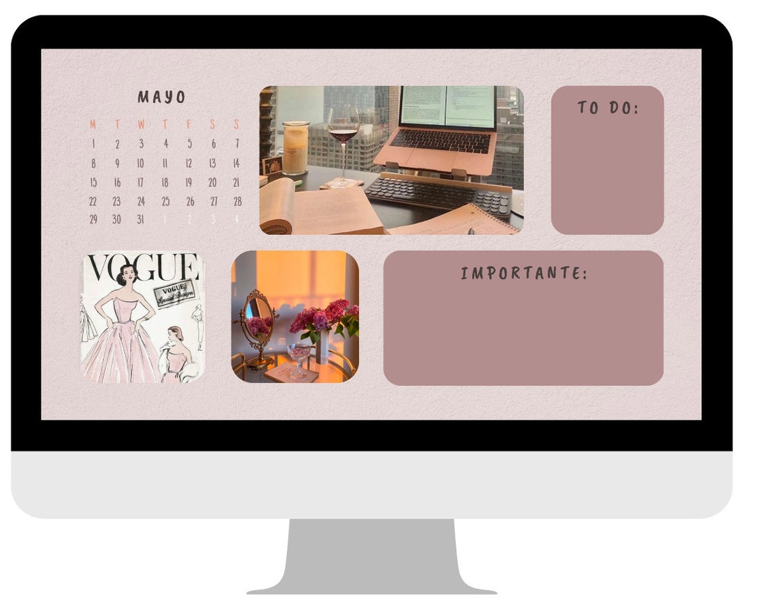 MONTHLY Wallpaper Themed Desktop Organizer - Etsy