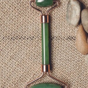 Natural Green Agate Stone Massage Tool face Roller Refresh and ...