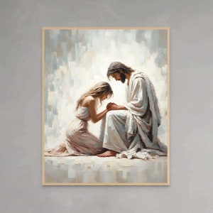 Jesus Loves You, Digital Christian Art, Jesus and Woman, Jesus Painting ...