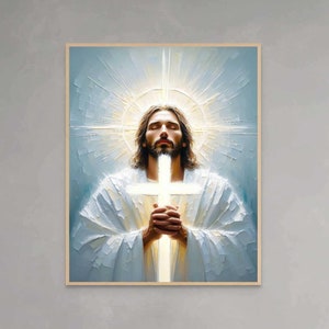 Christian Cross, Jesus Portrait, Christian Painting, Jesus Wall Art ...