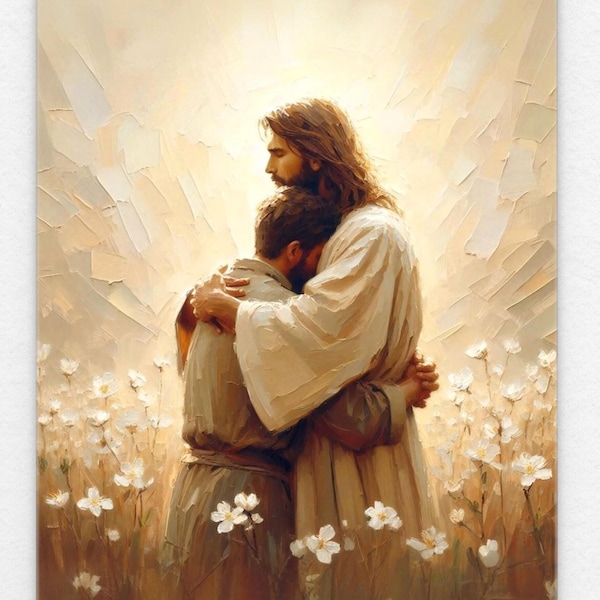 Jesus Hugging Man - Etsy