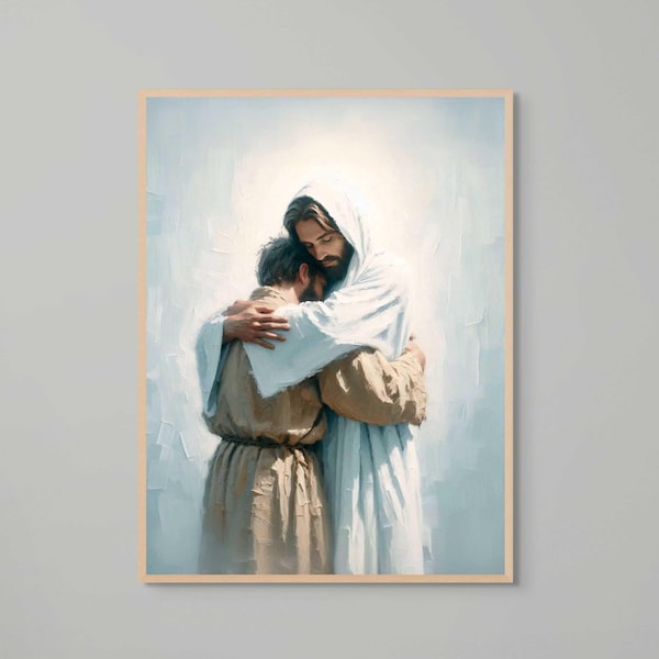 Jesus Hugging Man - Etsy