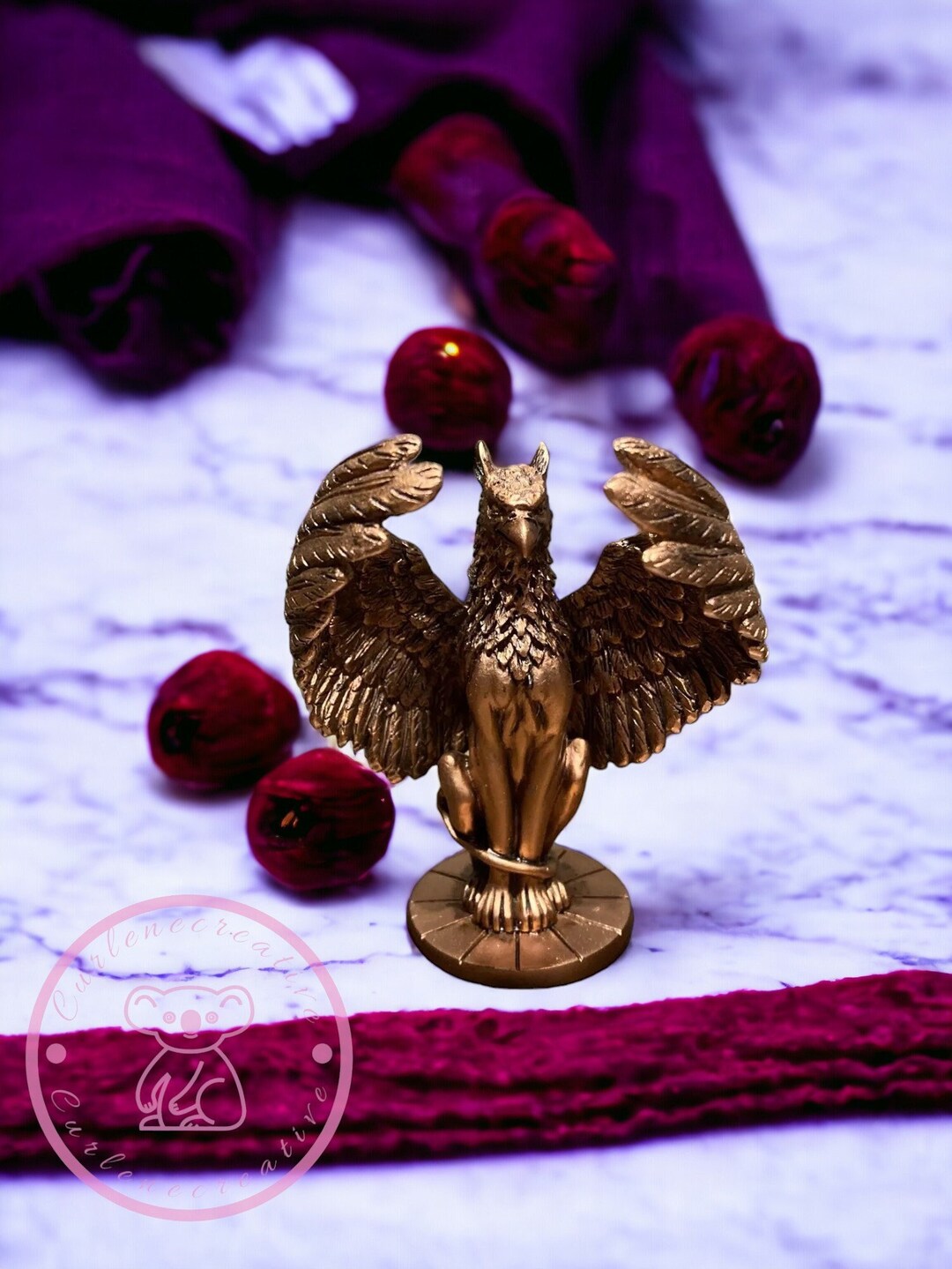 Mythological Griffin Statue, Mythical Creature Statue, Small Brass ...