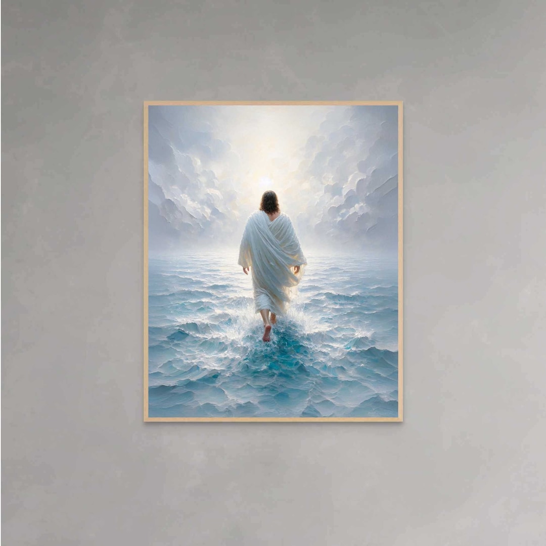 Walk on Water, Christian Painting, Jesus Walking on Water Art, Jesus ...
