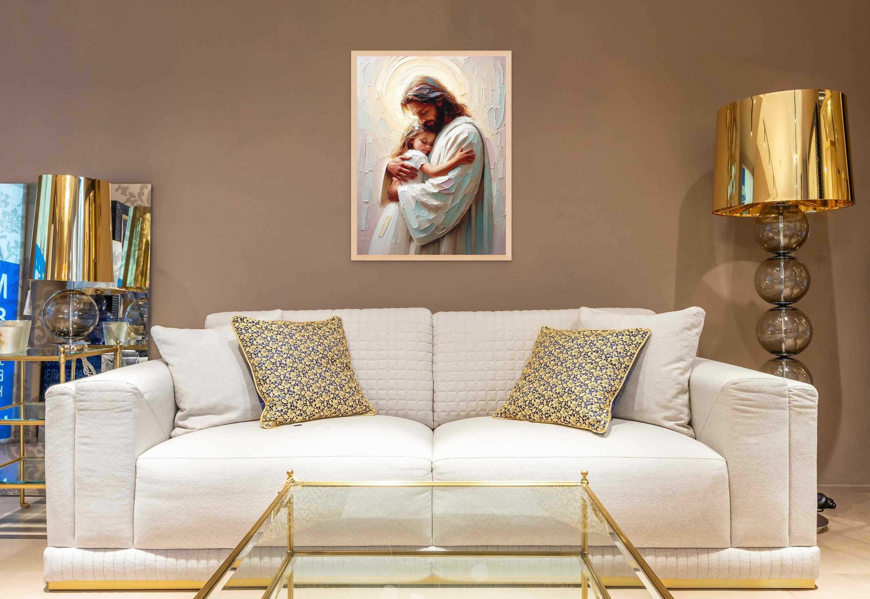 Her Savior, Modern Christian Art, Jesus and Girl Art, Jesus Wall Art ...