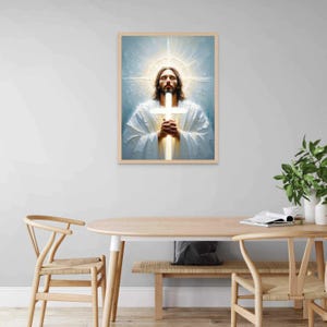 Christian Cross, Jesus Portrait, Christian Painting, Jesus Wall Art ...