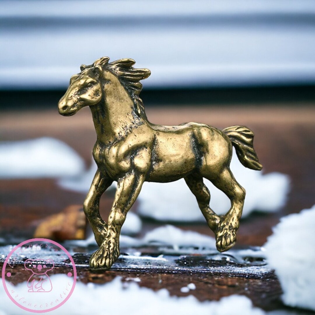 Tiny War Horse Statue, Brass Horse Figurine, Magestic Running Horse ...