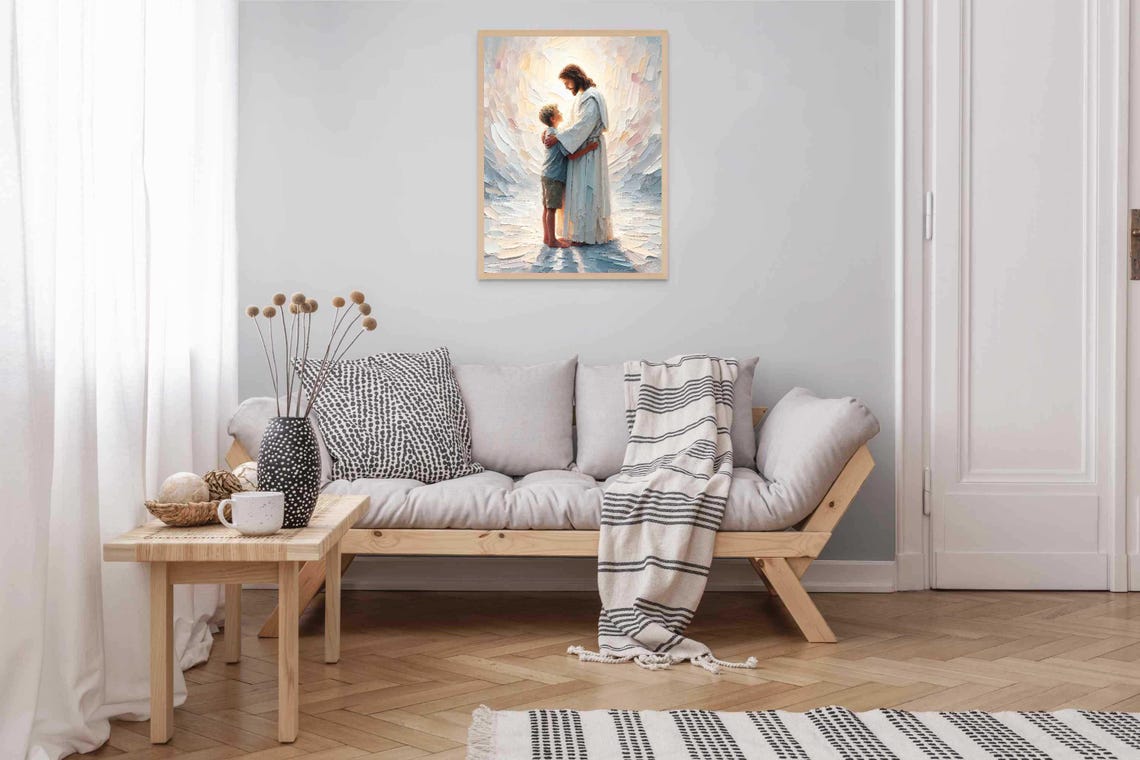 He Loves You, Christian Art, Jesus and Boy, Jesus LDS Art, Bible Verse ...