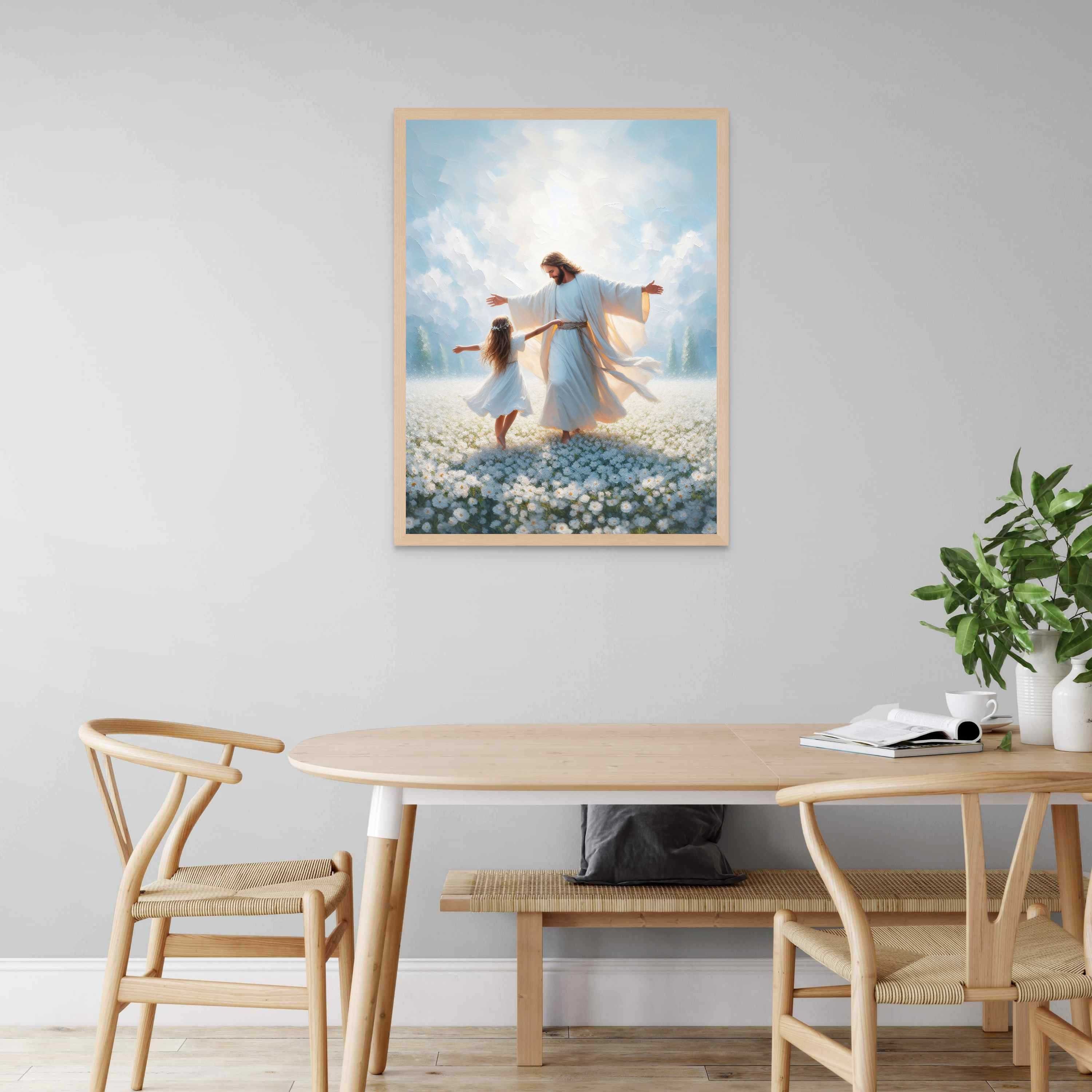Jesus and Girl Dancing, Modern Christian Art, Jesus With Children ...