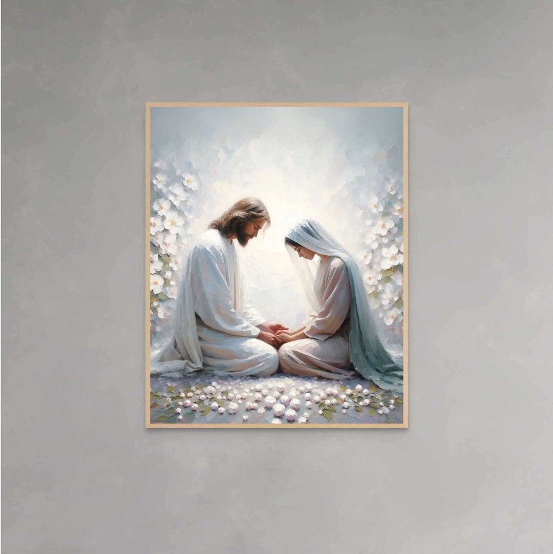 Prayers in White, Christian Wall Art, Jesus and Girl Art, Jesus ...