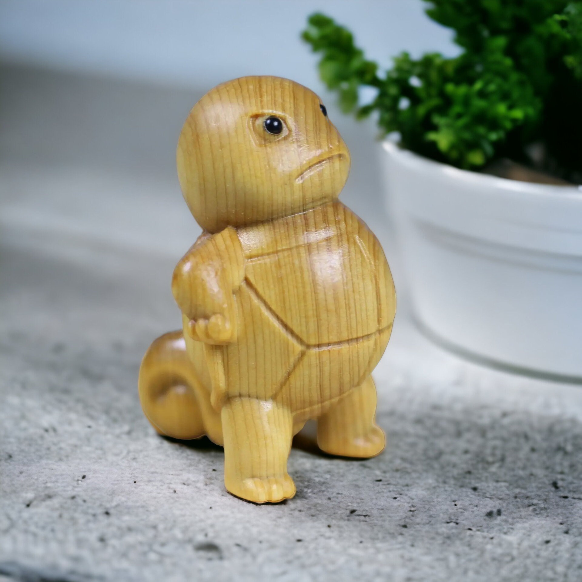 Angry Turtle, Wooden Turtle Figurine, Serious Standing Turtle, Squirtle ...