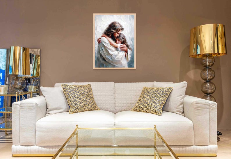 Compassionate Embrace, Christian Wall Art, Jesus and Girl Art, Jesus ...