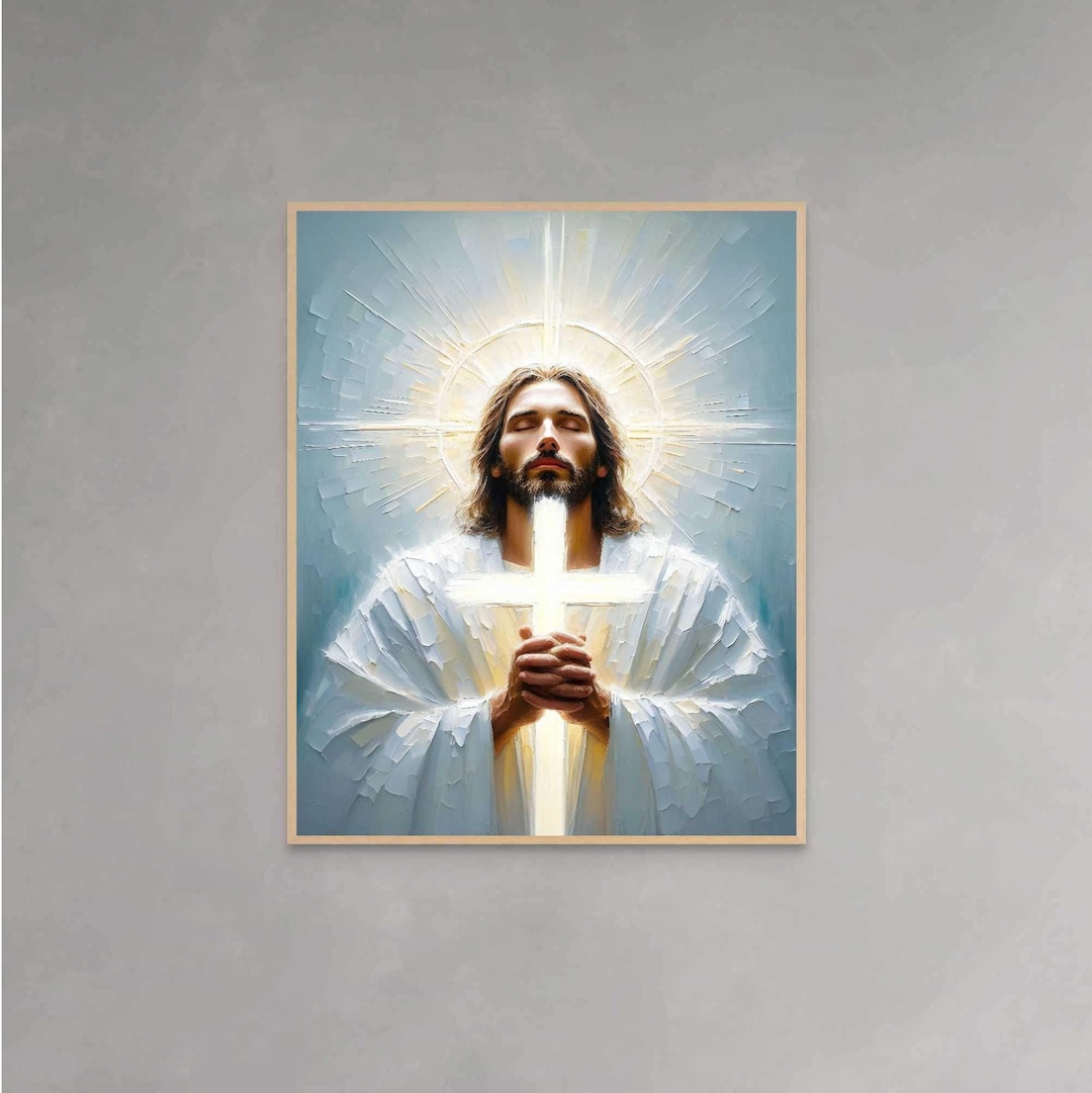 Christian Cross, Jesus Portrait, Christian Painting, Jesus Wall Art ...