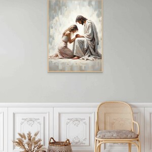 Jesus Loves You, Digital Christian Art, Jesus and Woman, Jesus Painting ...