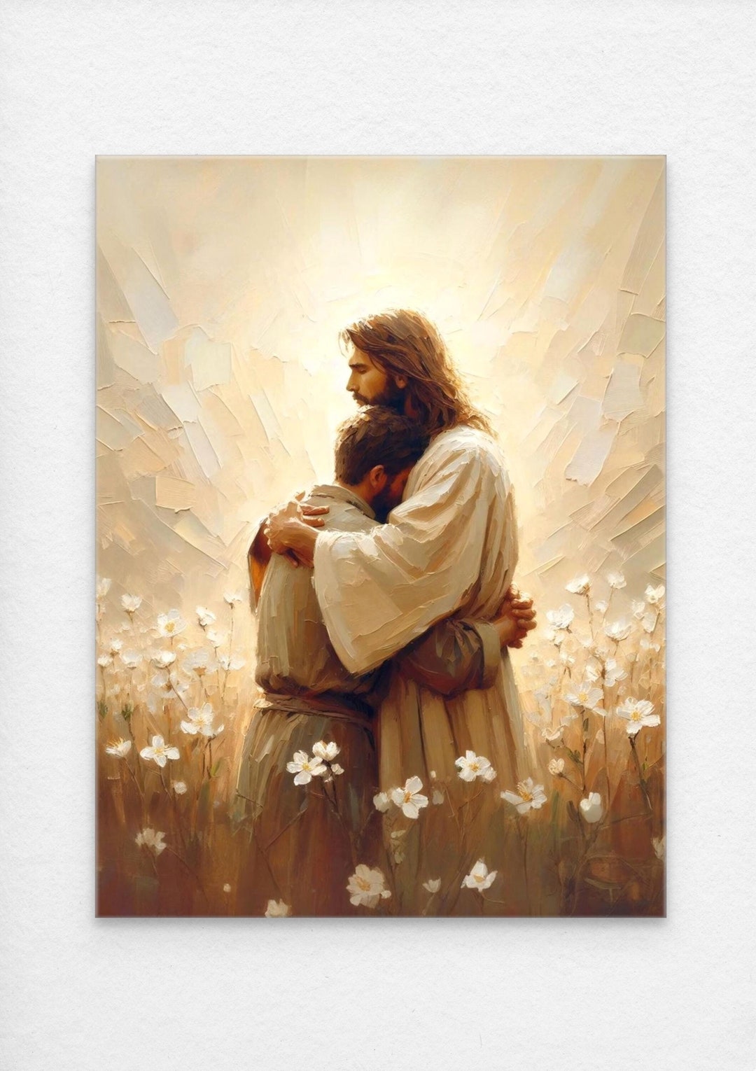 Jesus Loves You, Christian Painting, Jesus Hugging Man, Jesus Painting ...