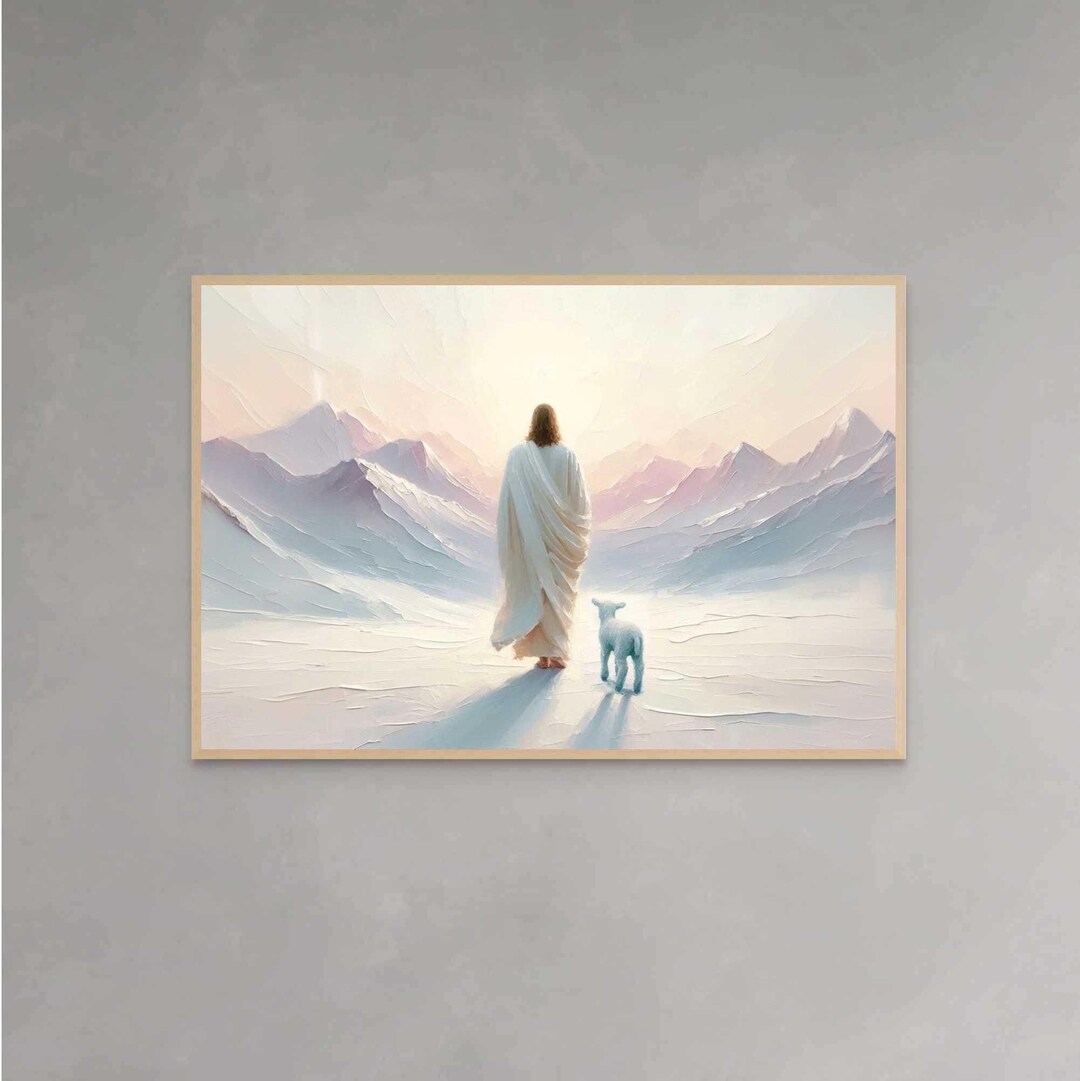 Leave the 99 Painting, Christian Art, Jesus Leaves the 99, Jesus Wall ...