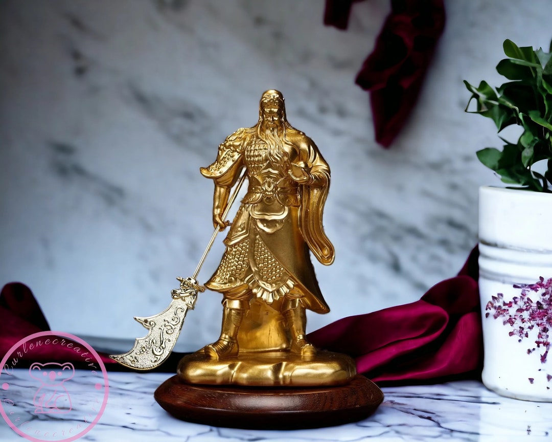 God of War Guan Yu Statue, Guan Yun Chang Emperor Figurine, Kuan Gong ...