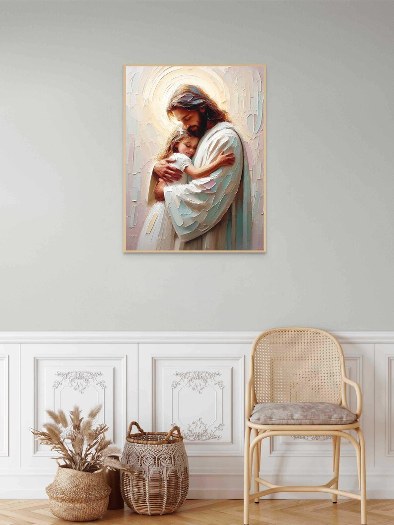 Her Savior, Modern Christian Art, Jesus and Girl Art, Jesus Wall Art ...