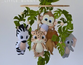 Baby Mobile Safari - Giraffe Crib Mobile - Jungle Nursery Mobile ...