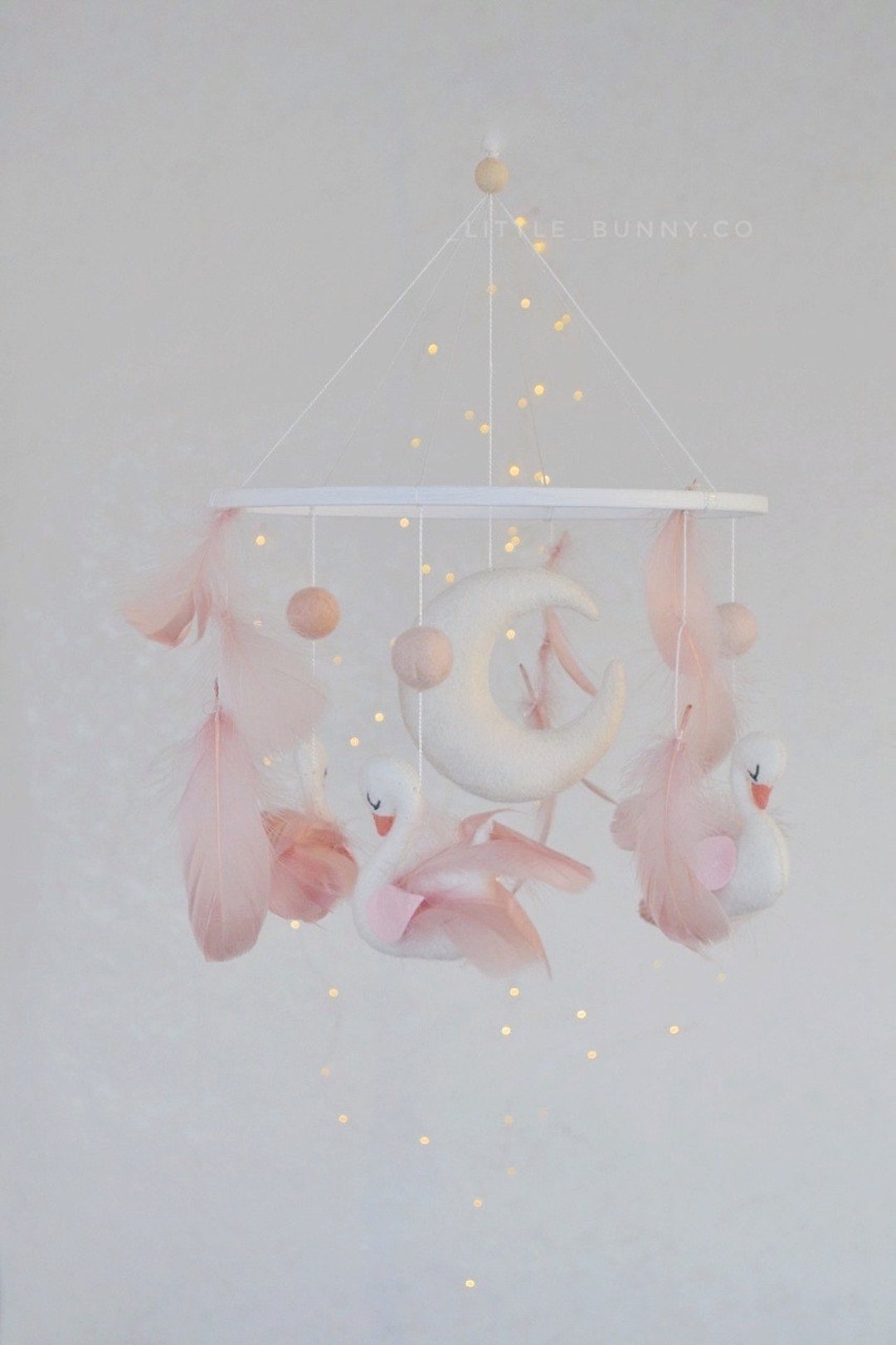 Swan Baby Mobile Cot Mobile Nursery Baby Mobile Pink Mobile Baby Shower ...