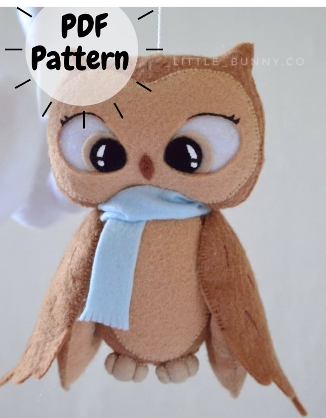 Owl Sewing Pattern, Owl PDF Pattern , Felt Pattern PDF , Forest Animal ...