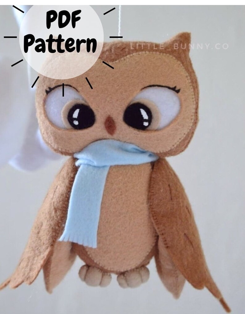 Owl Sewing Pattern, Owl PDF Pattern , Felt Pattern PDF , Forest Animal ...