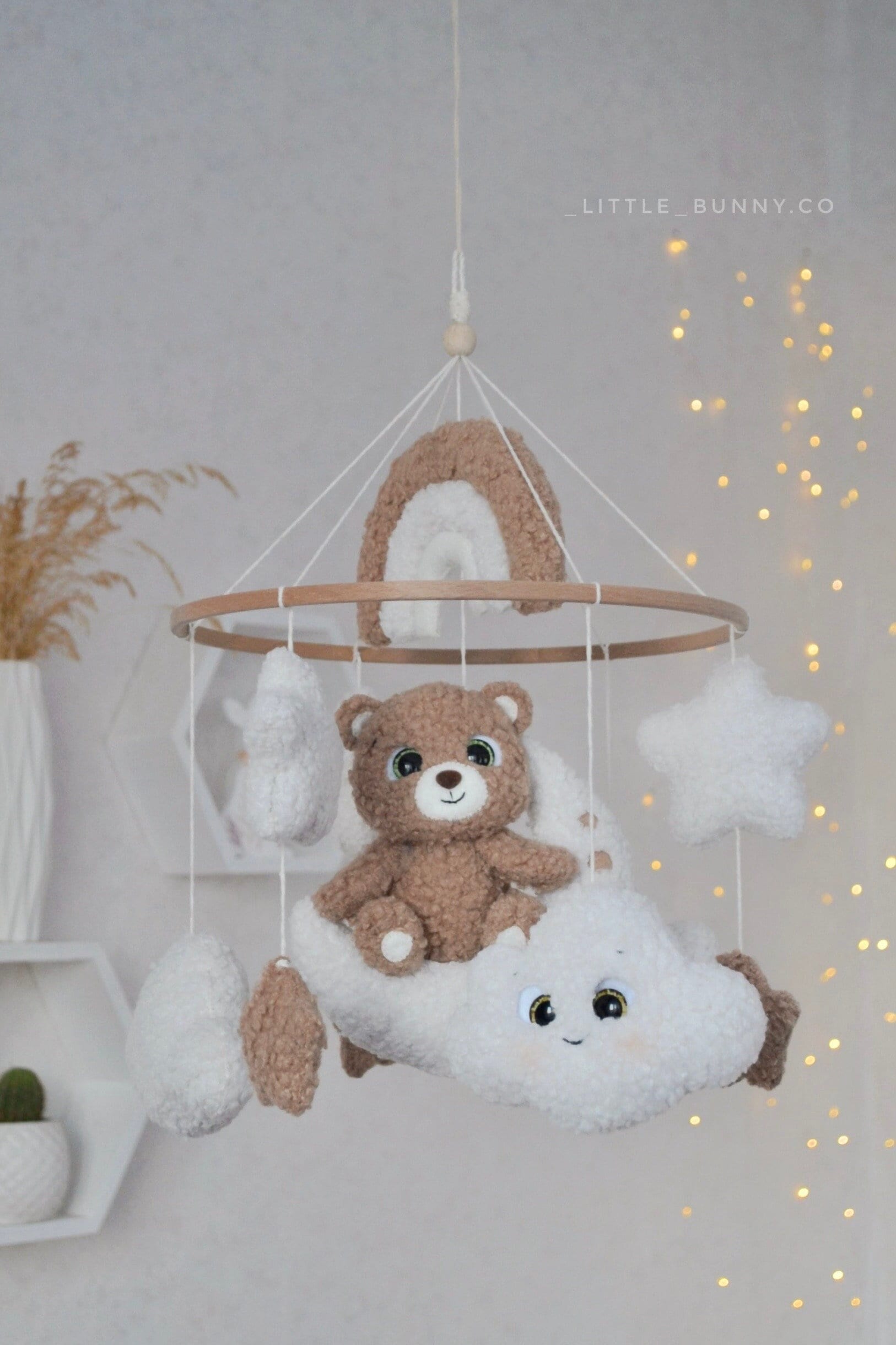 Boucle Baby Mobile, Neutral Gender Mobile, Baby Mobile Neutral, Teddy ...