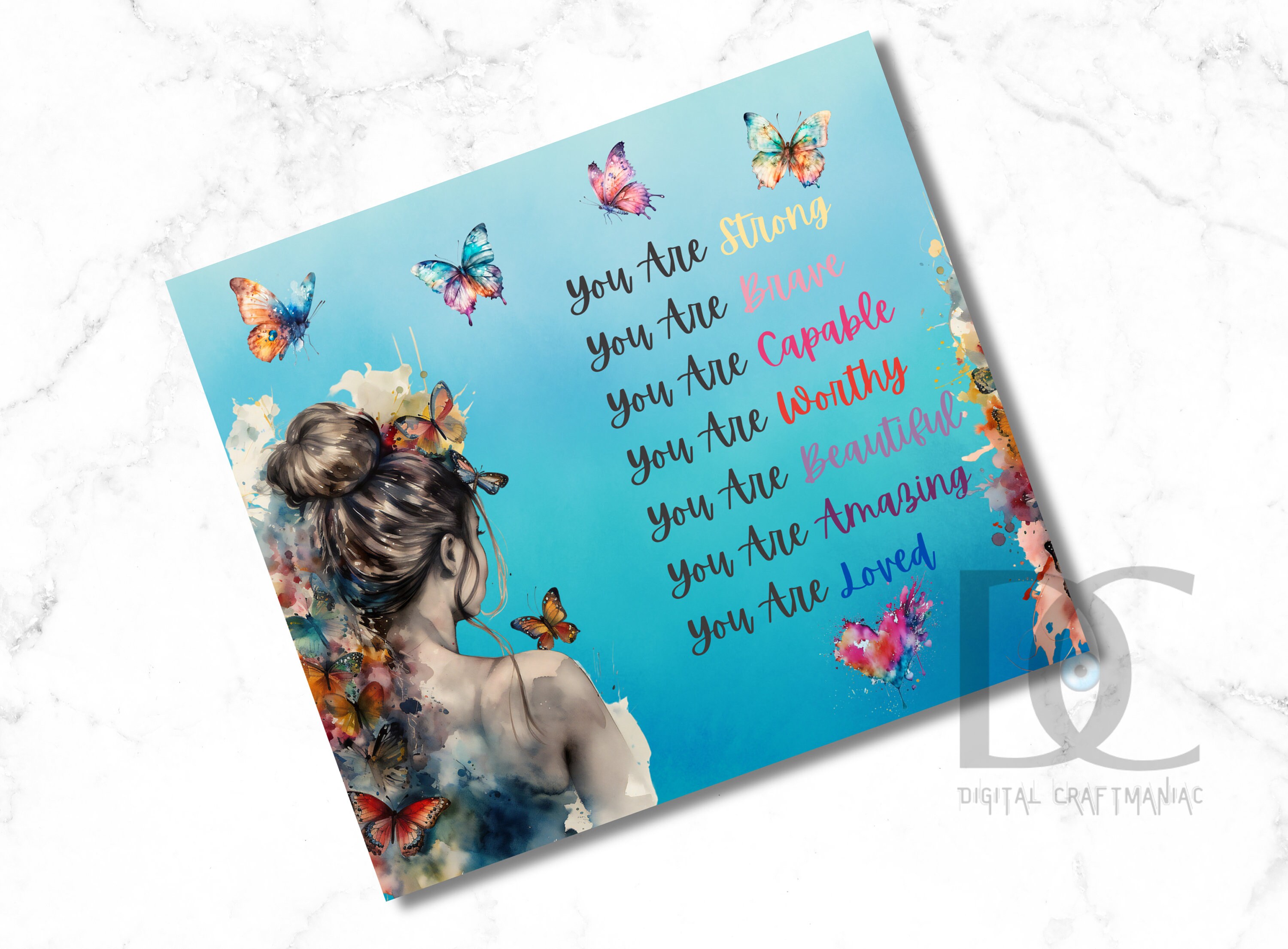 Motivational Tumbler Wrap PNG, 20oz Skinny Tumbler Sublimation Design ...