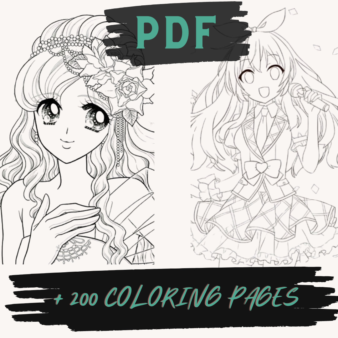 Manga Anime Girls Coloring Book | Anime Coloring Book Pages | Complete ...