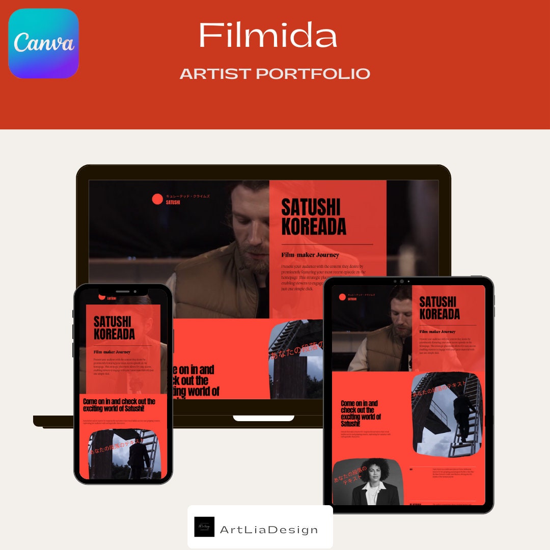 Canva Website Template, Portfolio Website,photography Website, Film ...