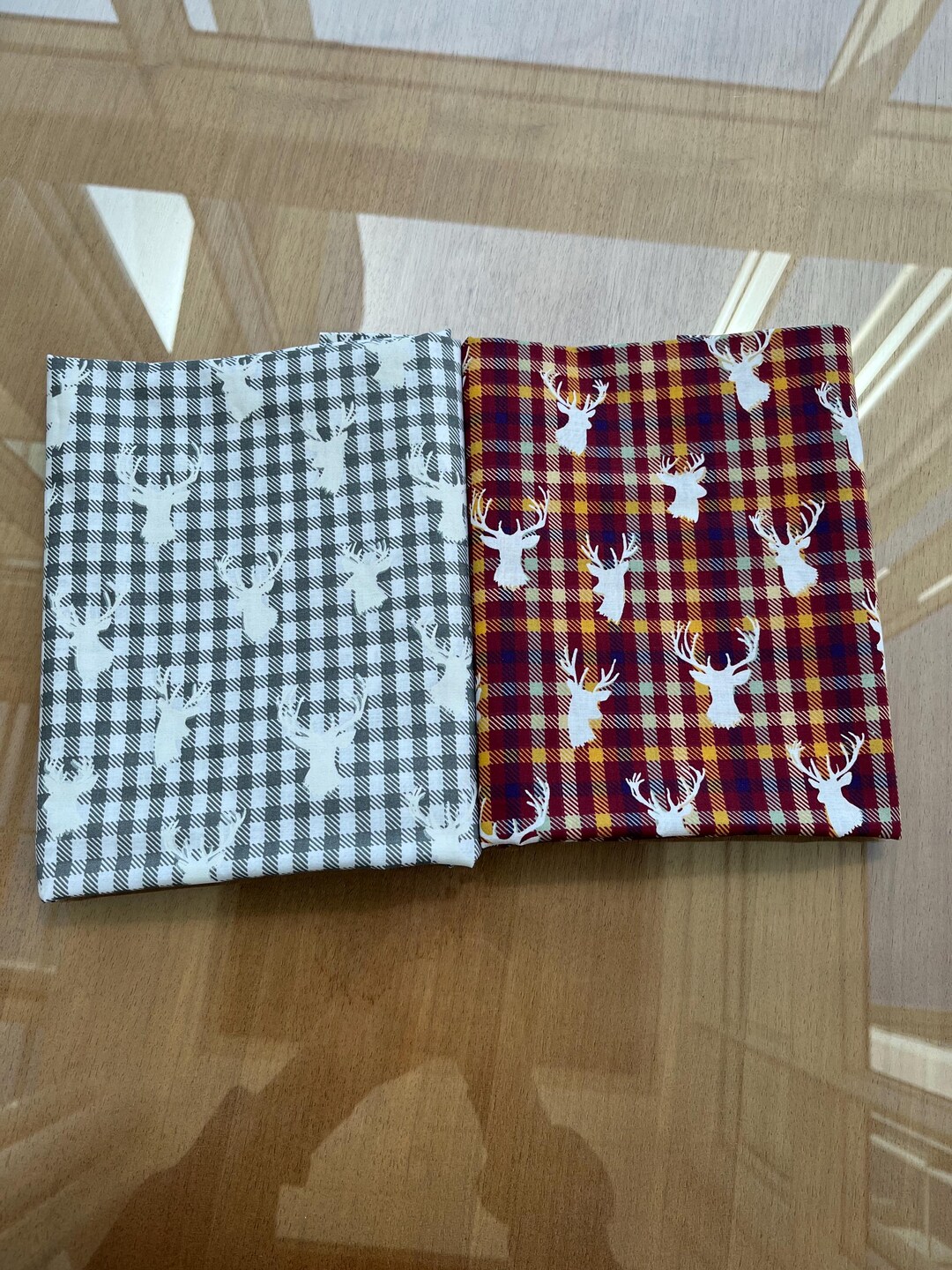 Plaids and Reindeers Winter Fabric - Etsy