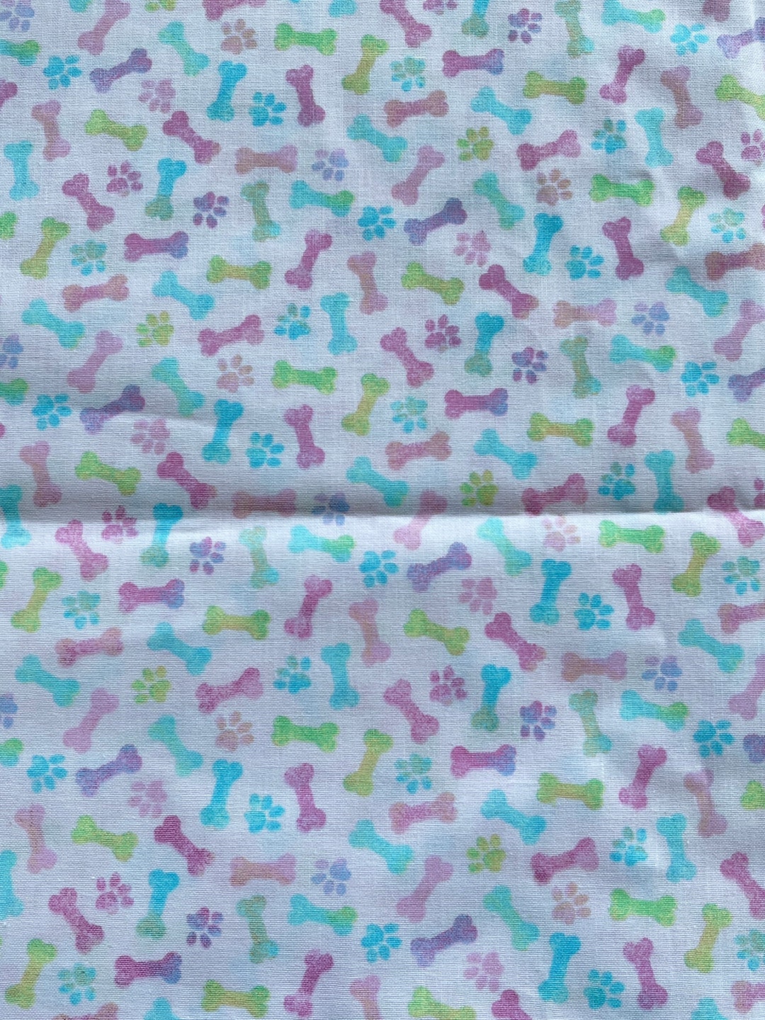 Pastel Paws and Bones Dog Fabric - Etsy