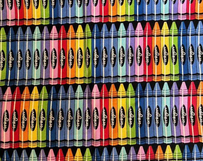 Crayons Back to School Fabric - Etsy
