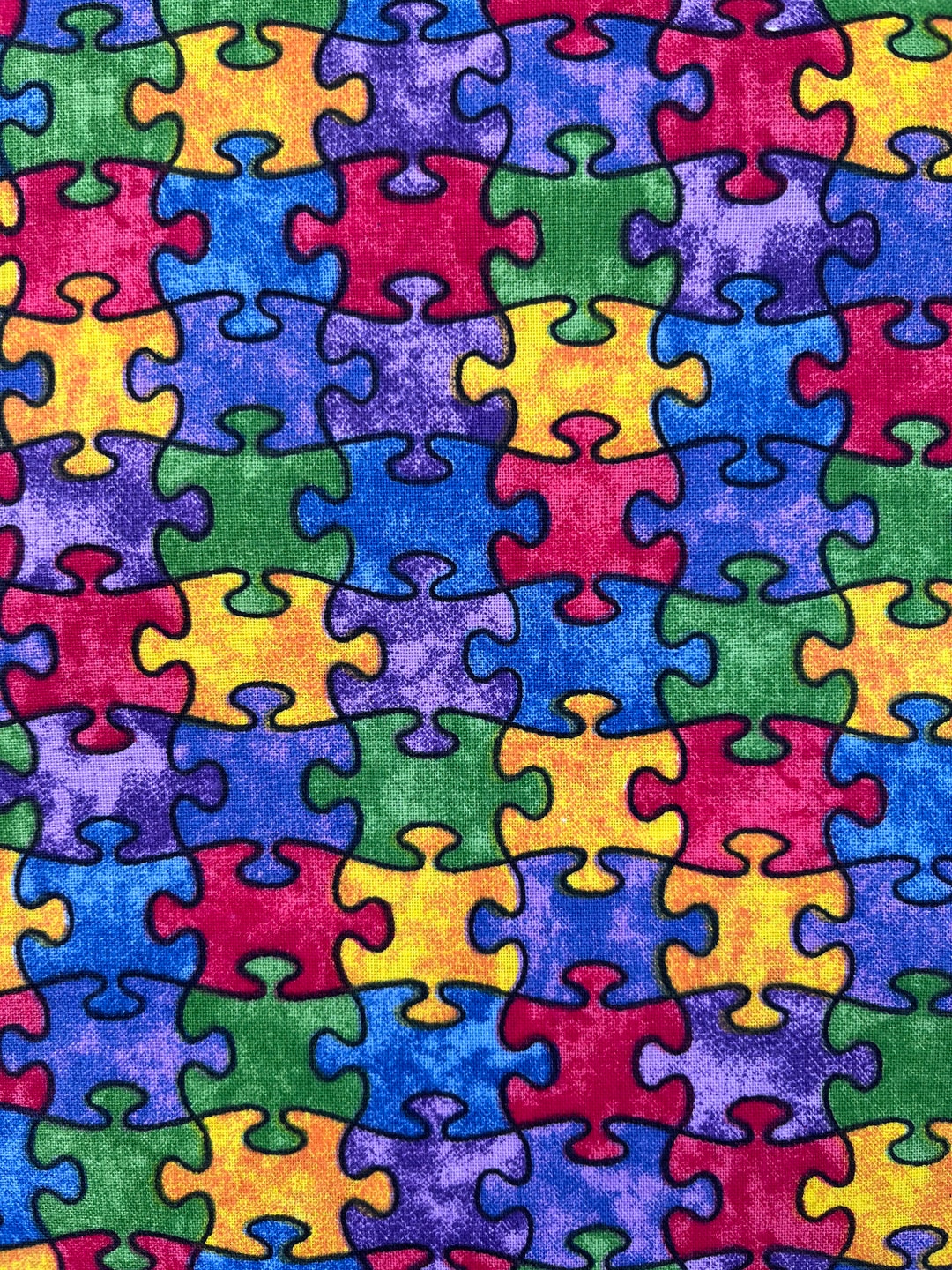 Rainbow Puzzle 2 Autism Awareness Fabric - Etsy
