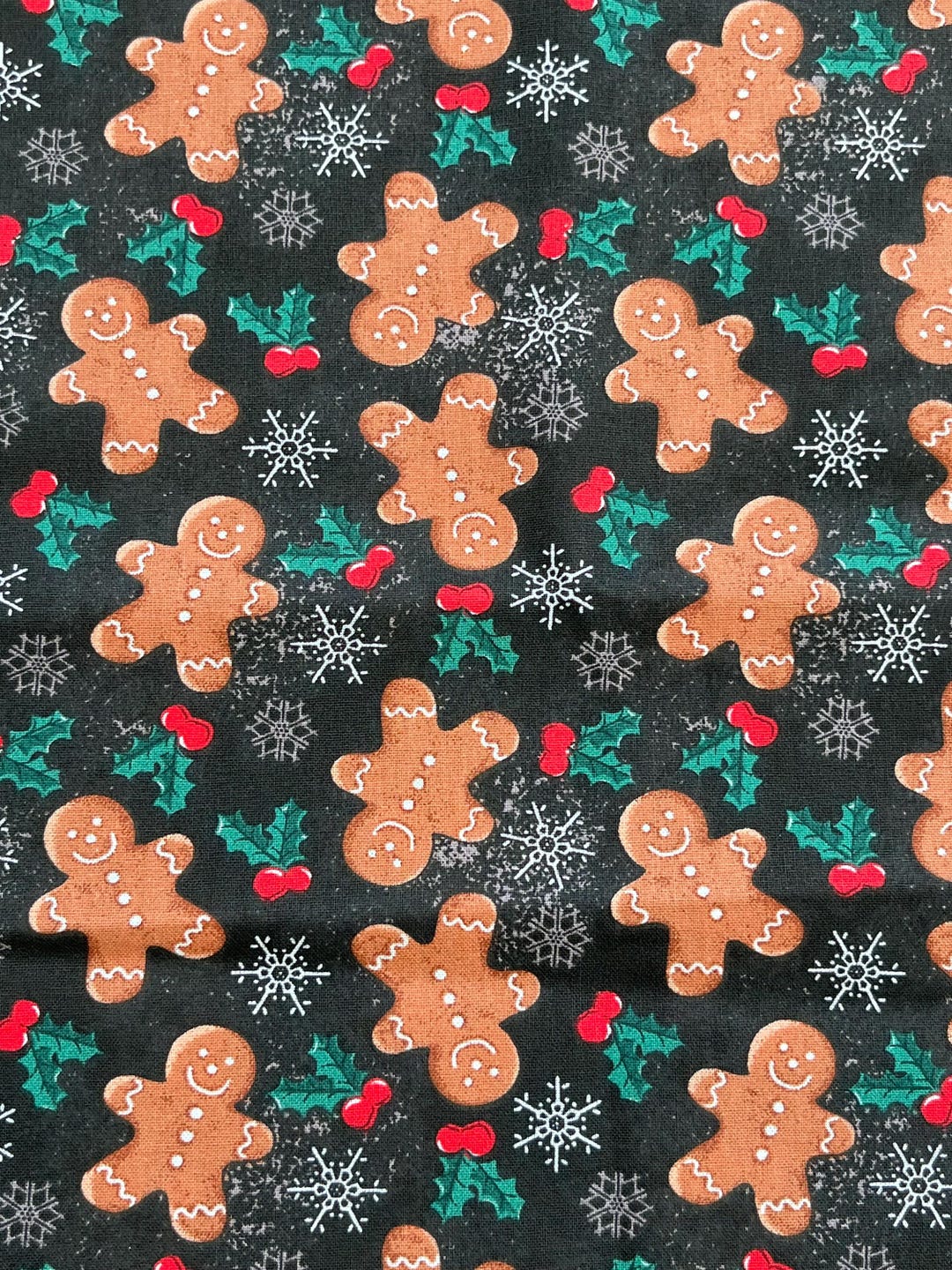 Black Gingerbread Christmas Fabric - Etsy