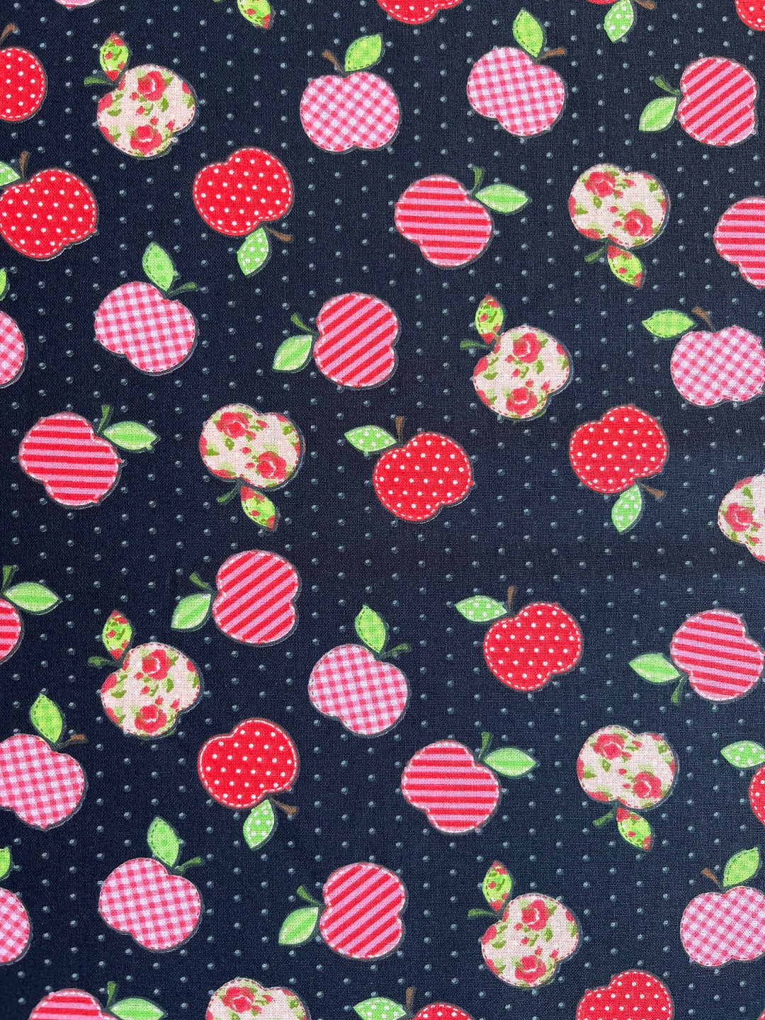 Patterned Apple Fabric - Etsy