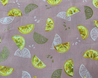 Lemon Fabric Lemon Citrus on Dark Pink by Caja Design Lemon Citrus ...