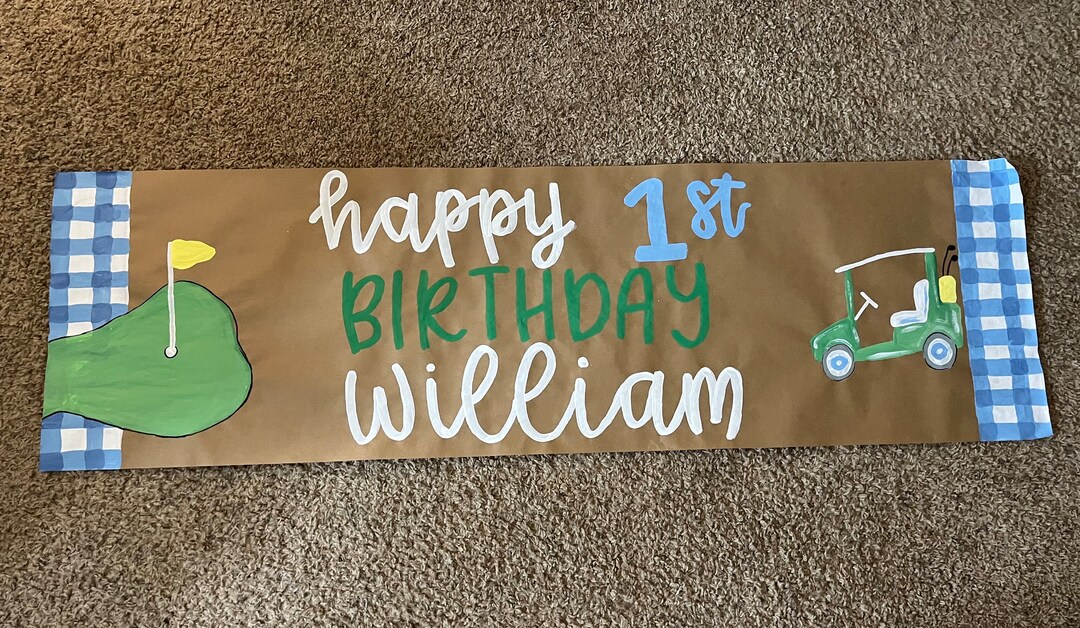 Hand Painted Custom Party Banner Painted Banner Paper Banner Birthday ...