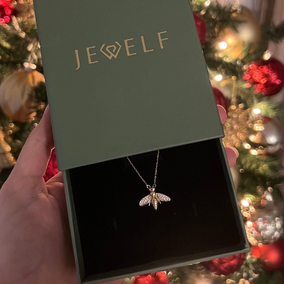 14k Gold Bee Necklace, Bee Charm Necklace, Gold Bumble Bee Necklace ...