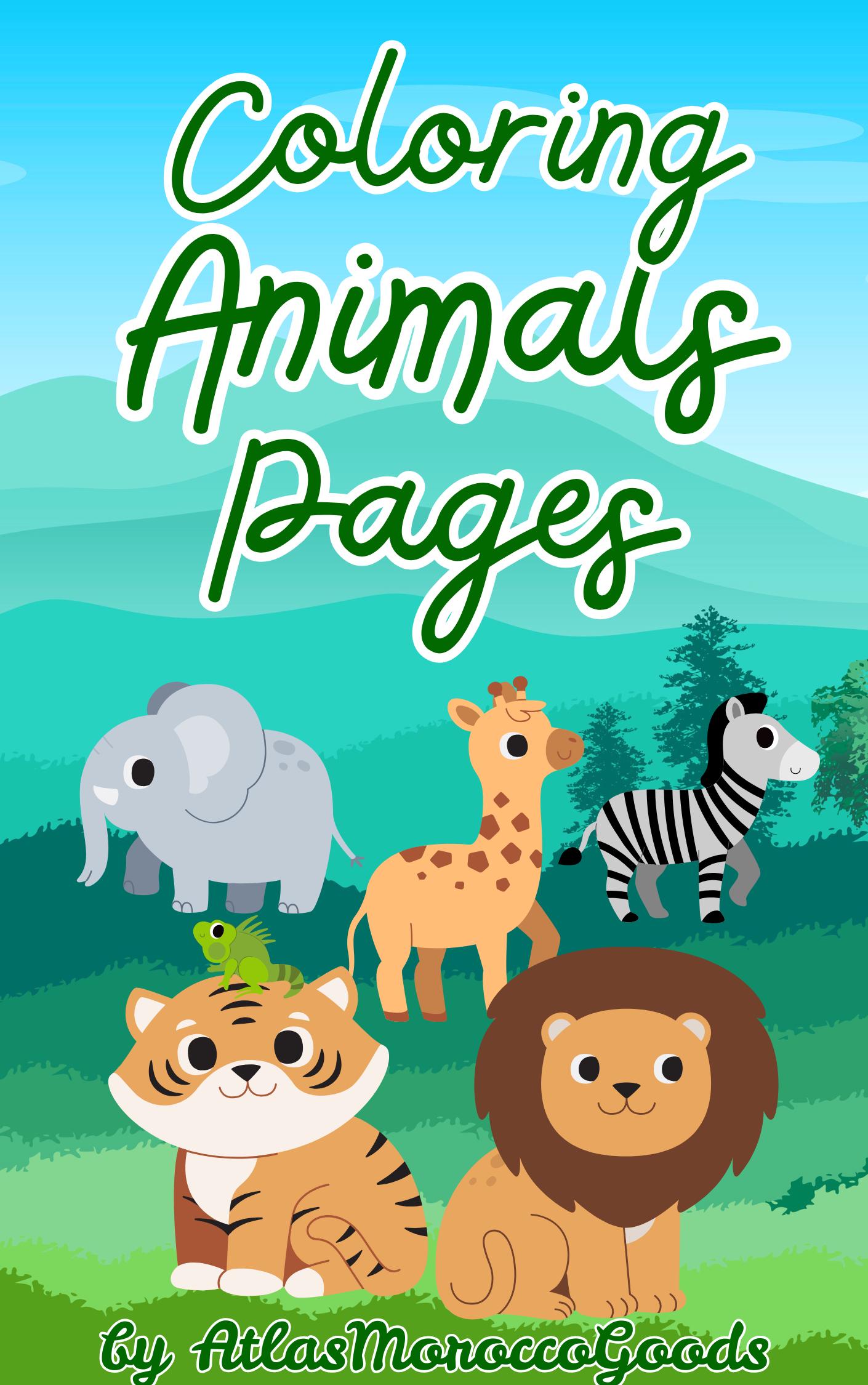 Animal Coloring Pages for Kids, Printable Coloring Book, Fun Learning ...