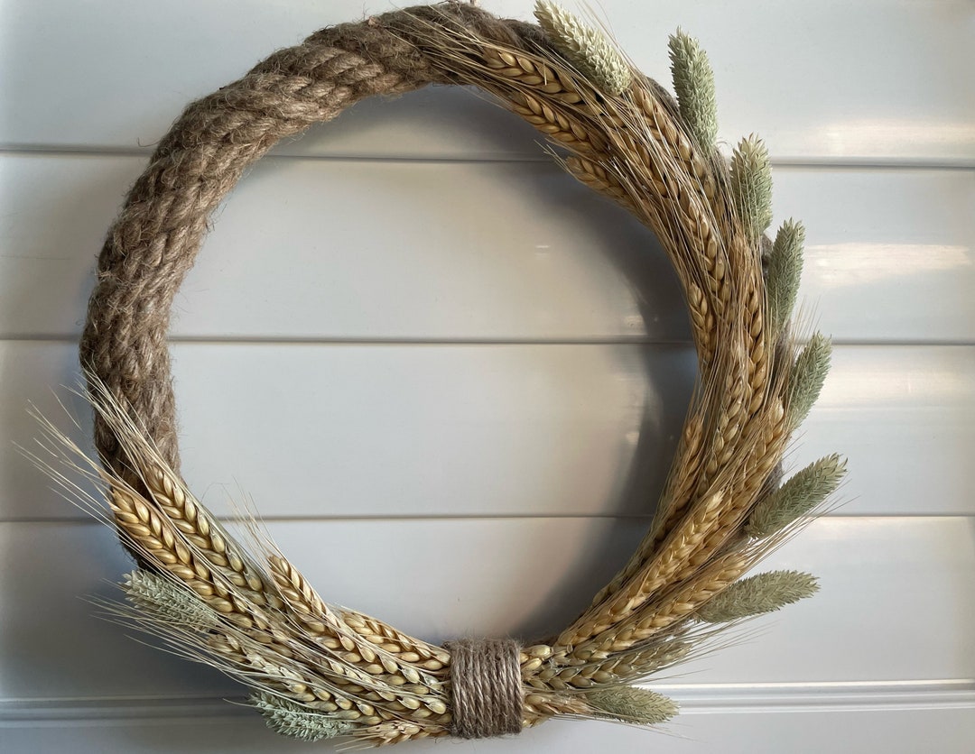 Dried Wheat Wreath Rustic Farmhouse Wreath Present New House - Etsy