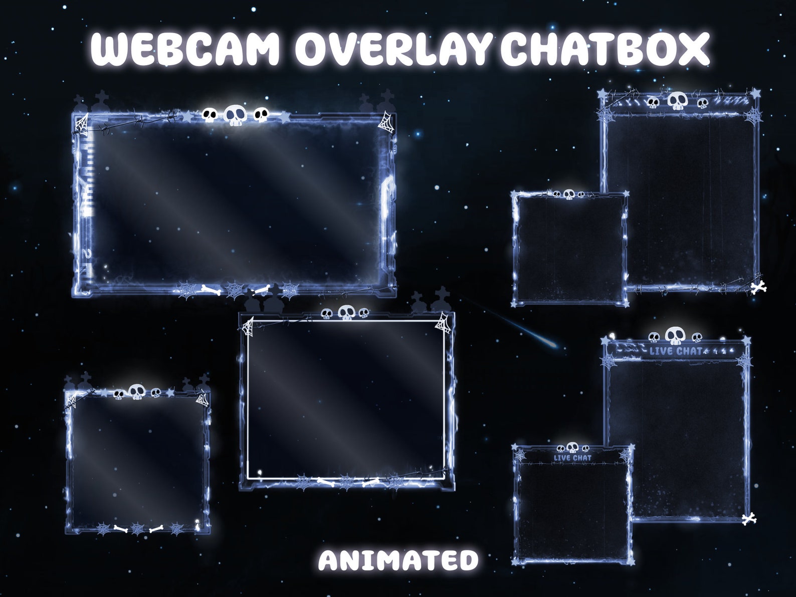 Stream Overlay Package Halloween Dark Black Spooky Cozy Room - Twitch ...